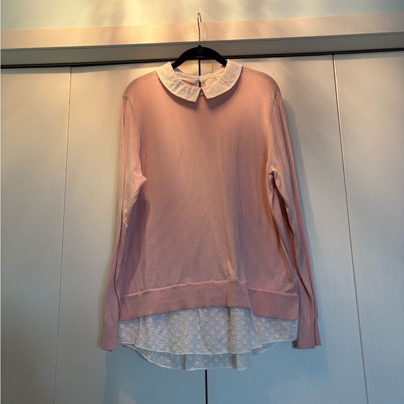 Ted Baker | Sweaters | Ted Baker Pink Sweater With White Collar And ...